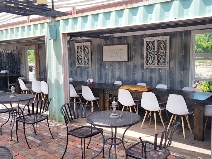 Rustic dining areas with live-edge wood tables that make you feel like a lumberjack, minus the actual work.