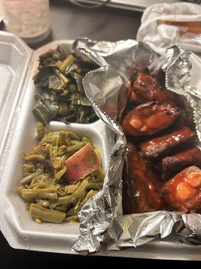 More rib tips with sides that complete the picture, because barbecue is about the whole experience, not just the meat.