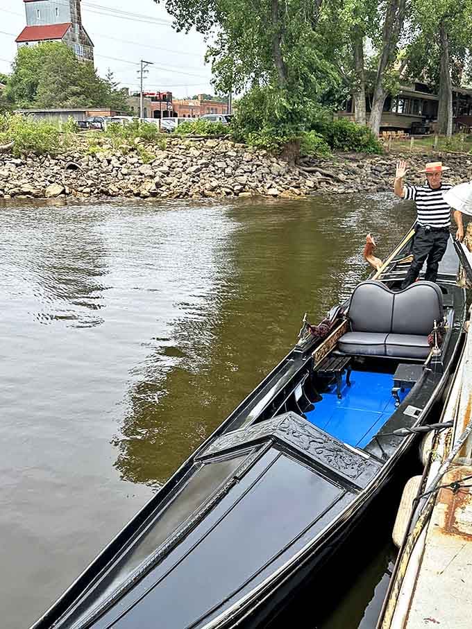 The riverbank's natural beauty unfolds from water level, revealing hidden perspectives on familiar landscapes.