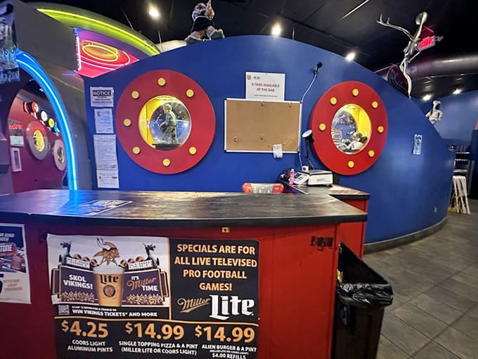 The command center of this cosmic culinary operation, where friendly earthlings stand ready to guide you through your intergalactic dining adventure.