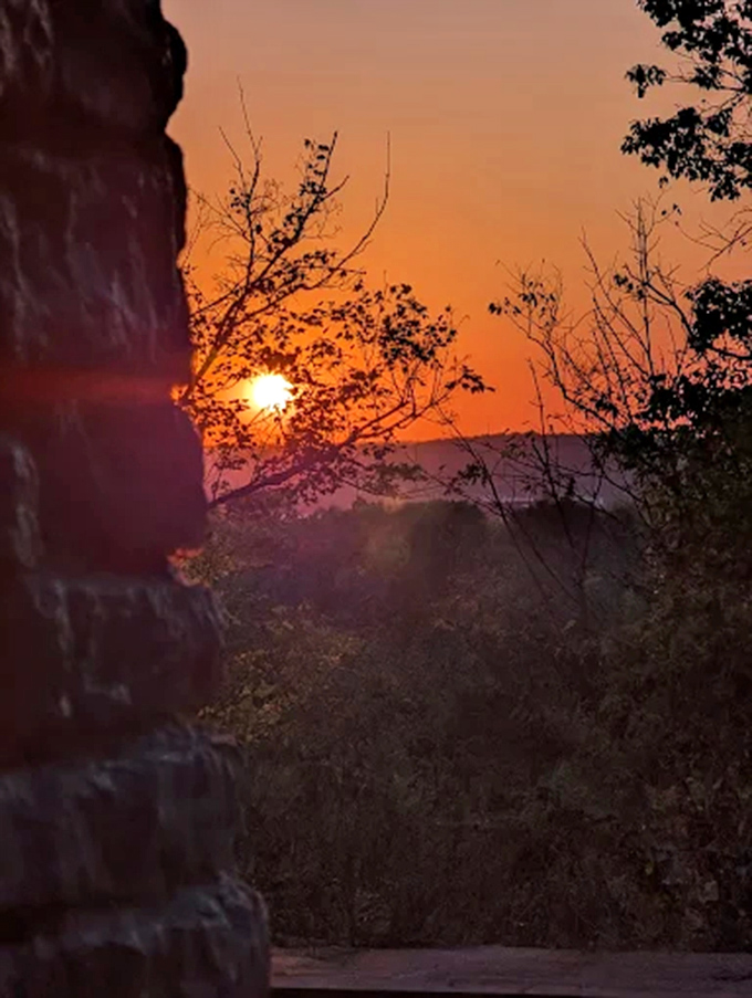 Sunset viewed from the castle creates a postcard-perfect moment &ndash; the kind that makes you forget you're in Ohio.