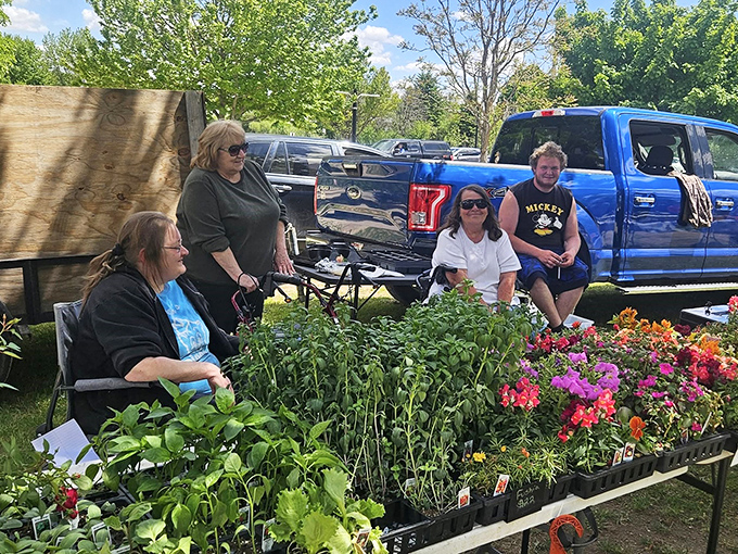 Plants and flowers bring living color to the market, tempting gardeners and people who swear they'll keep these ones alive this time.