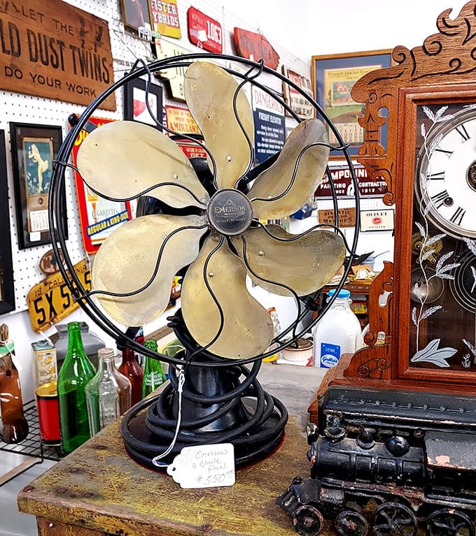 This vintage Emerson fan represents an era when appliances were built like tanks and designed to be repaired rather than replaced, still looking stylish after all these decades.