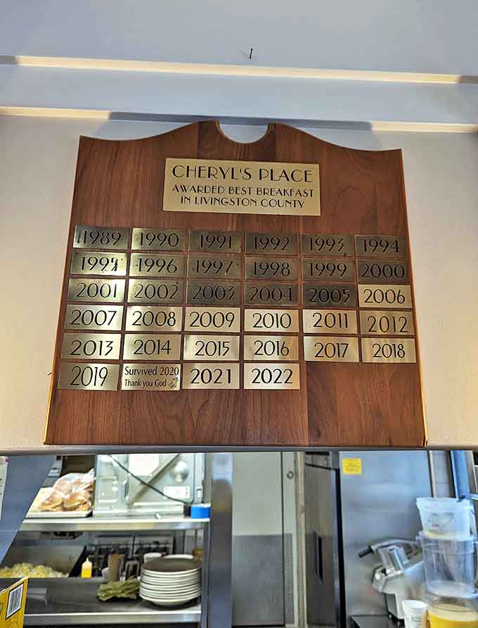 Decades of "Best Breakfast" awards don't lie, and that humble "Survived 2020" notation hits different when you know how many restaurants didn't.