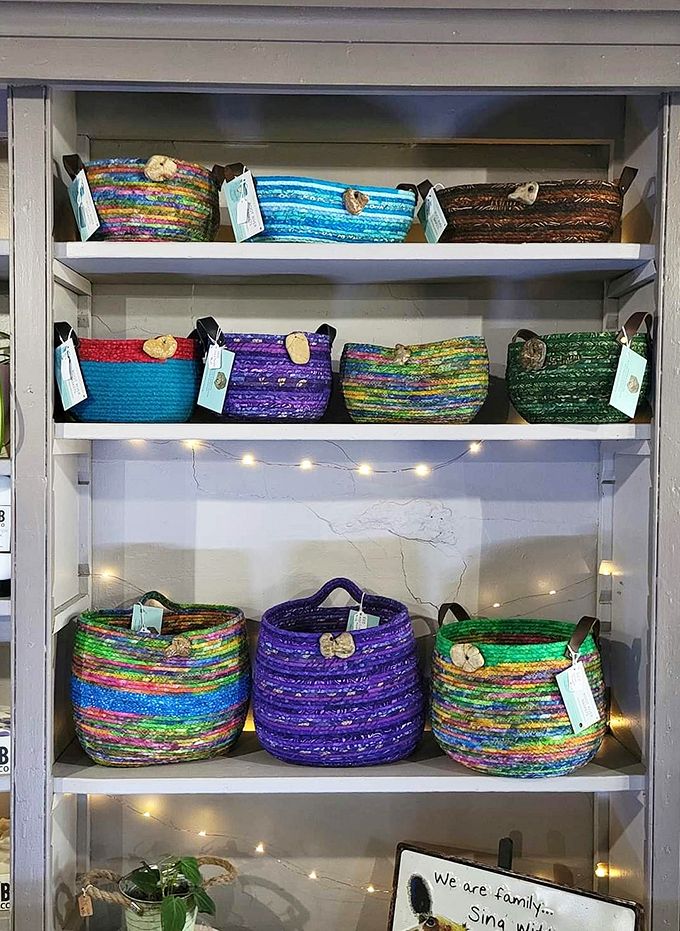 These vibrant handwoven baskets transform everyday storage into functional art, proving practicality and beauty aren't mutually exclusive concepts.