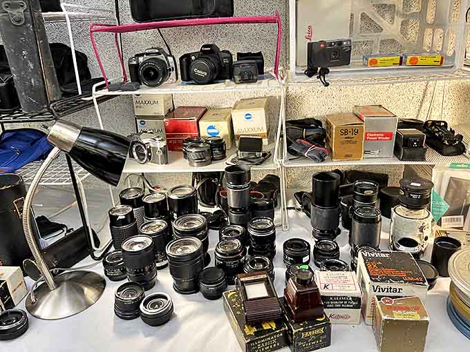 Mechanical eyes from another era. These vintage cameras once captured weddings, birthdays, and everyday miracles before smartphones took over.