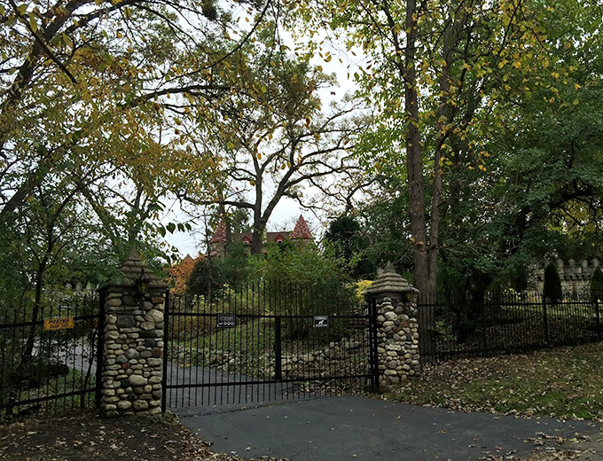 The castle gate beckons visitors into another world, where suburban concerns fade and medieval fantasies take center stage, if only for an afternoon.