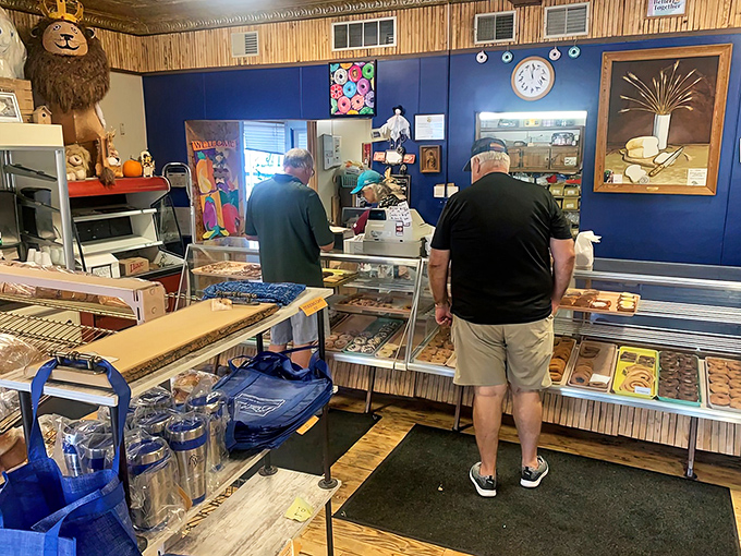 The bustling interior reveals Roers' status as a true community hub, where conversations flow as freely as the coffee that accompanies these treats.