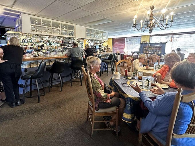 The dining area buzzes with conversation and community &ndash; a place where locals and visitors alike find common ground over good food.