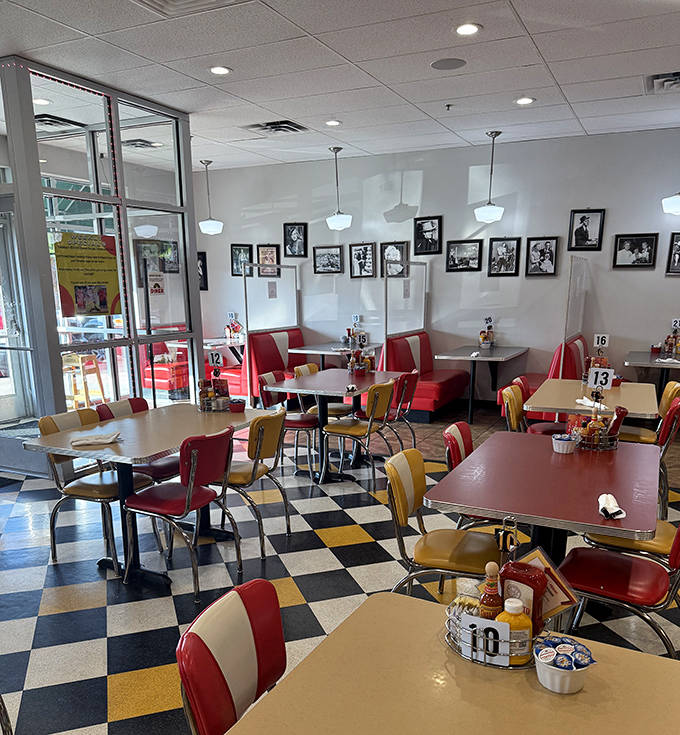 The dining area hums with conversation and clinking silverware, a symphony of satisfaction conducted under vintage lighting.