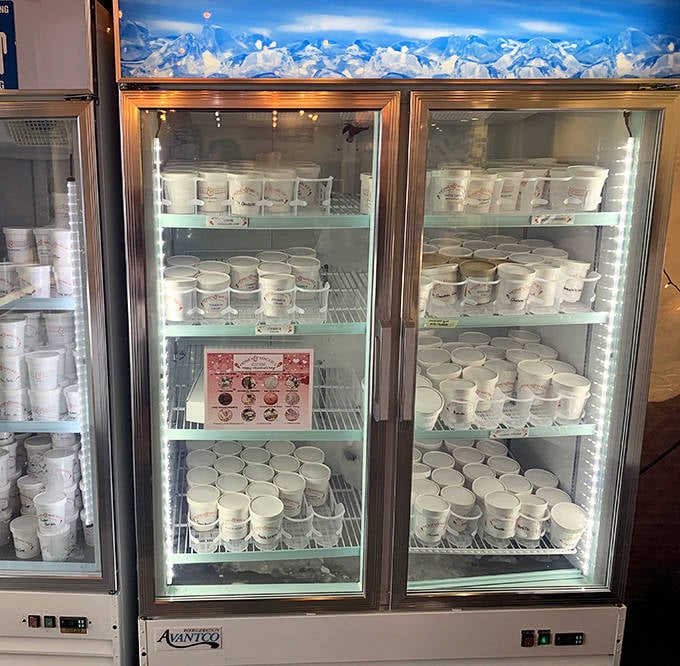 The freezer case &ndash; a treasure chest of take-home delights for when future-you deserves a reward or midnight cravings strike.