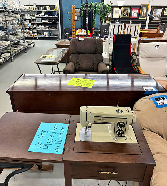 The furniture section offers solid pieces with stories to tell &ndash; perfect for both practical homebodies and ambitious DIY refinishers.