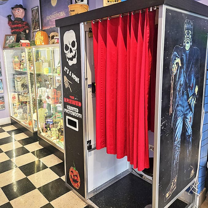 "It's a scream!" promises the haunted photo booth, where red curtains hide whatever horrors&mdash;or hilarious memories&mdash;await inside.nbvx