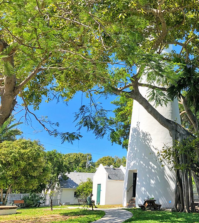 The grounds surrounding the lighthouse offer peaceful gardens where you can catch your breath after the exhilarating climb.