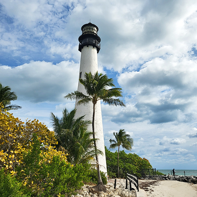 Against dramatic skies, the lighthouse creates the kind of scene that makes amateur photographers look like professionals.