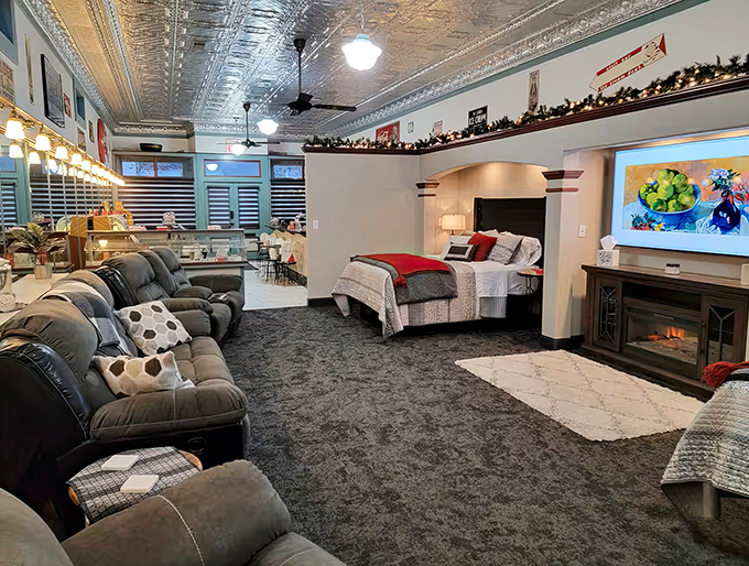 High ceilings and period lighting create an airy, welcoming space where you can spread out and truly make yourself at home.