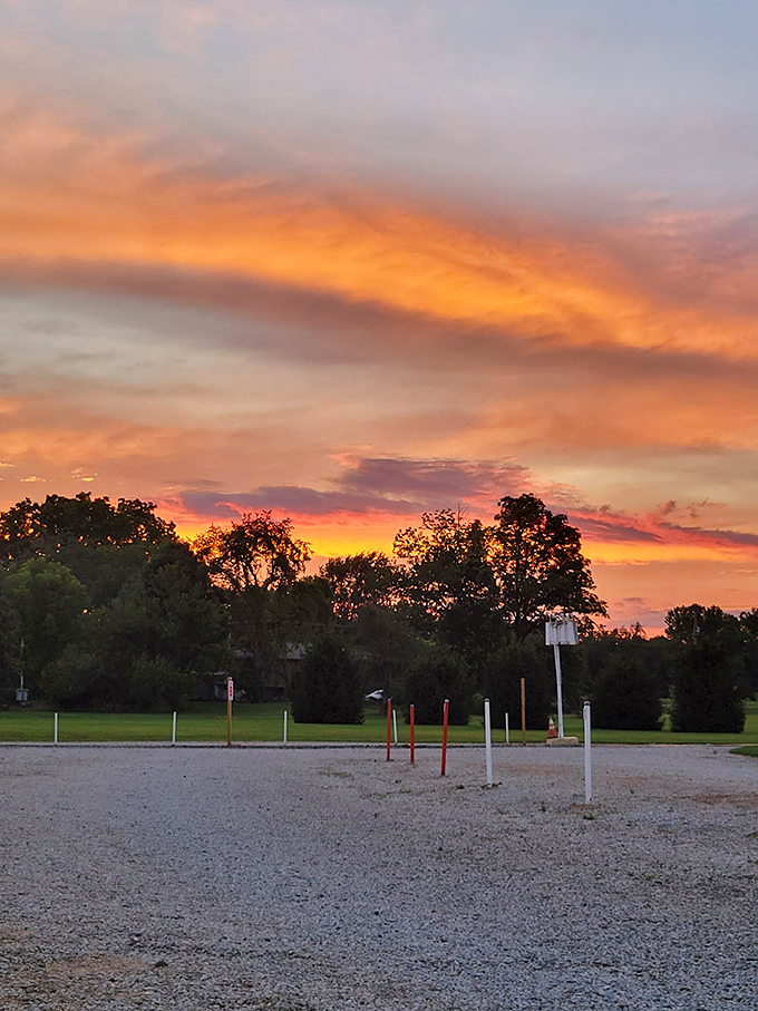 Nature provides the perfect closing credits &ndash; a spectacular sunset painting the sky above Midway's grounds in impossible oranges and pinks.
