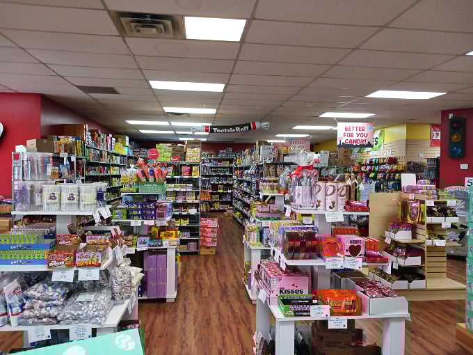 This panoramic view reveals the true scale of temptation &ndash; a candy department store where every aisle promises different flavors of happiness.