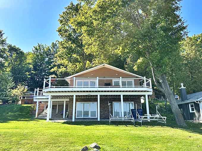 Summer sunshine bathes this lakeside retreat, where the hardest decision you'll face is hammock nap now or hammock nap later.