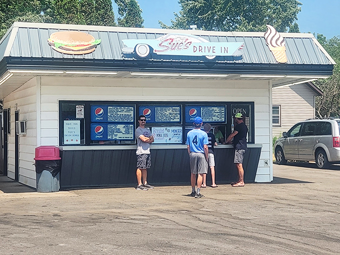 Hungry customers line up at the order window, the anticipation of that first bite or lick making the short wait worthwhile. 