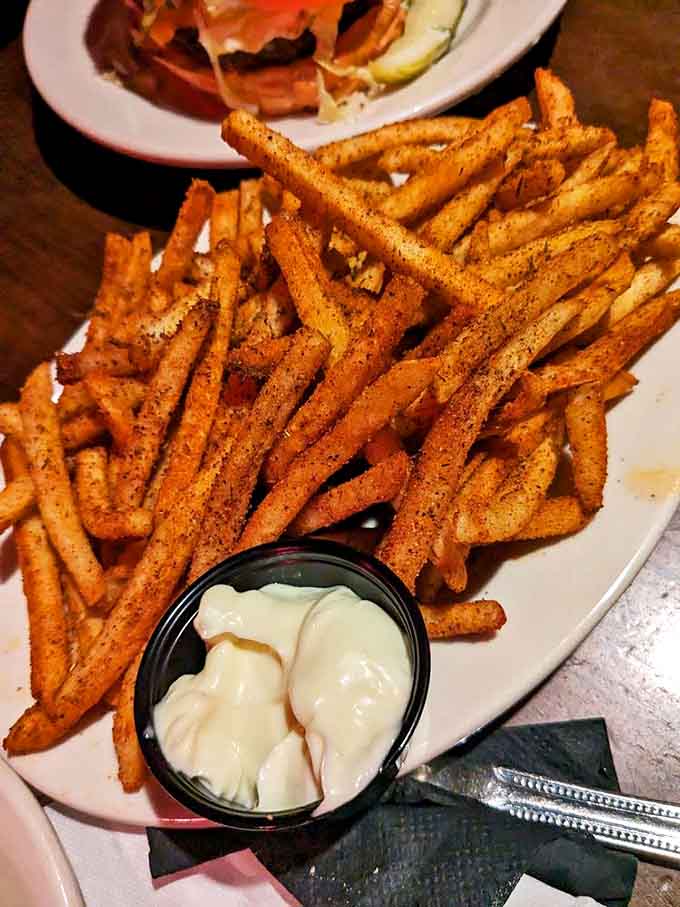 These aren't just fries &ndash; they're golden potato perfection, seasoned with spices that make ketchup optional but house-made mayo mandatory.