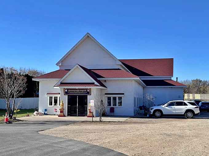 The auxiliary building might look unassuming from outside, but step through those doors and prepare for sensory overload of the most spiritual kind.