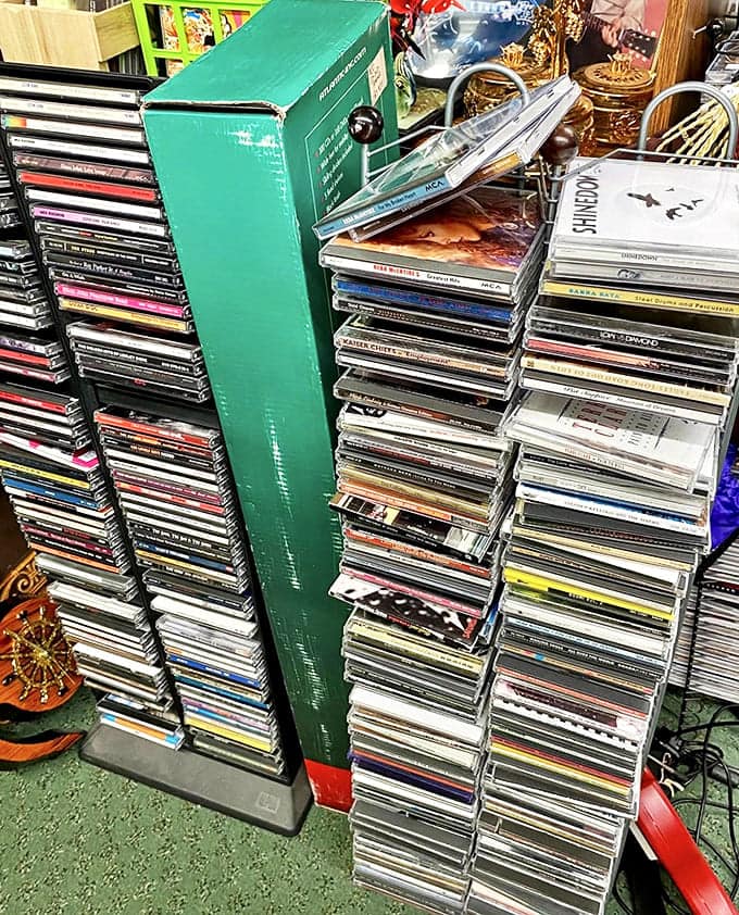 This impressive CD collection stands like a physical monument to music history, before streaming made our libraries invisible and our shelves empty.