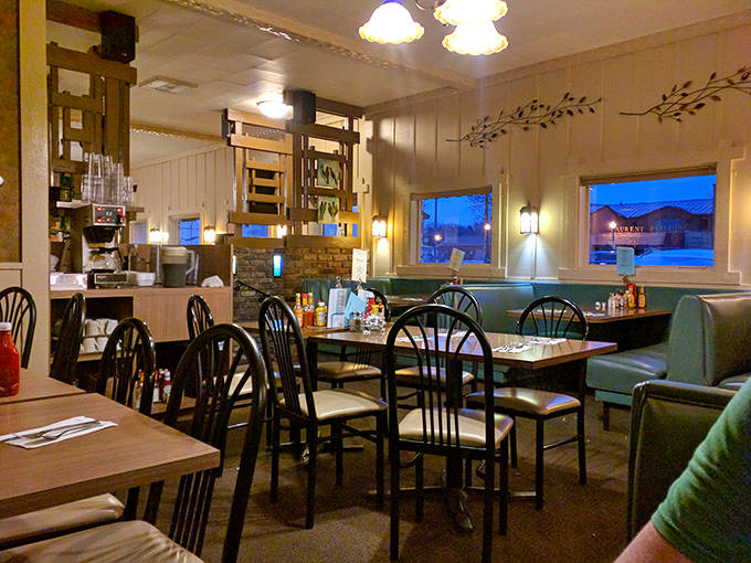 Evening light bathes the dining room in a golden glow &ndash; transforming a simple meal into a Norman Rockwell painting come to life.