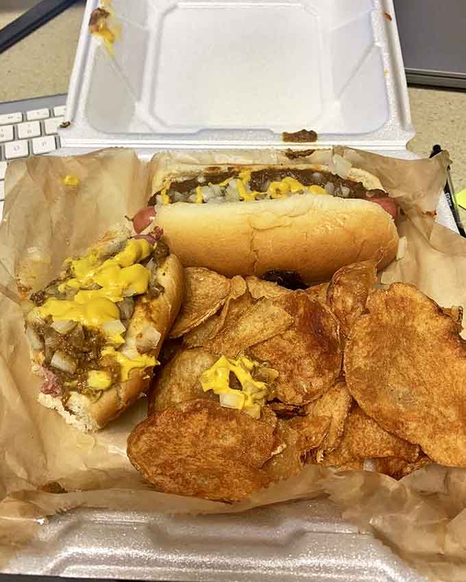 Office lunch never looked so good &ndash; this takeout Coney proves that happiness can indeed be found in a styrofoam container.