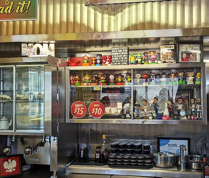 The collection of figurines behind the counter tells stories of decades past&mdash;tiny guardians watching over countless breakfasts and coffee refills.