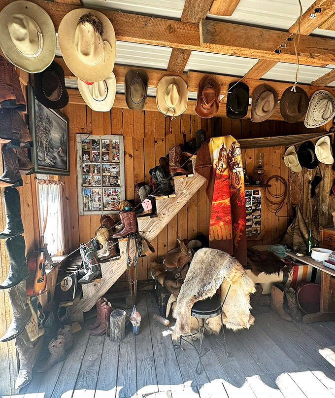 A collection of cowboy hats and boots that would make John Wayne nod in approval&mdash;the essential wardrobe for any respectable outlaw.