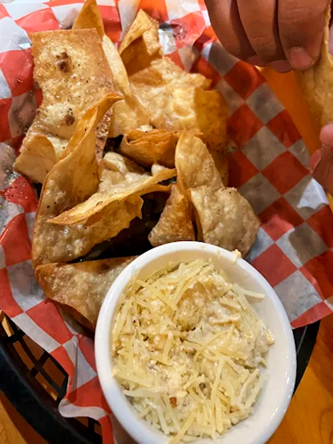 House-made tortilla chips surround creamy crab dip like eager courtiers around royalty &ndash; each hoping to be the chosen one.
