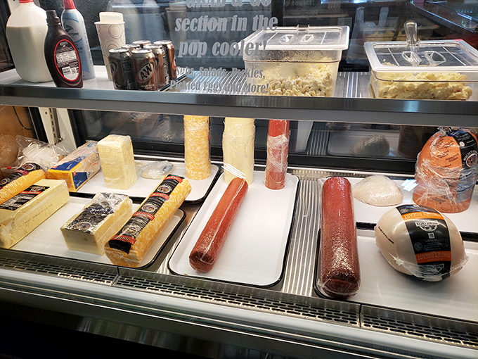 Deli Case: A treasure chest of proteins and cheeses, sliced to your specifications by someone who understands the importance of proper thickness.