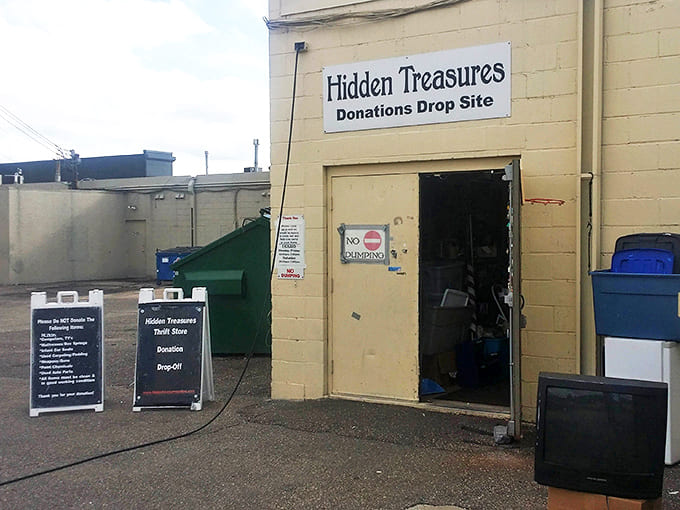 The donation area&mdash;where the circle of thrift begins. Today's discards become tomorrow's discoveries in this sustainable ecosystem of stuff.