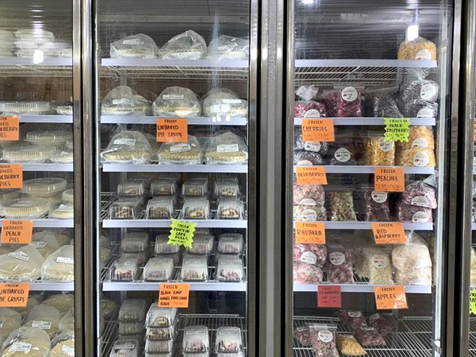 The freezer section offers take-home options for those smart enough to plan ahead, though delayed gratification has never been more challenging than this.