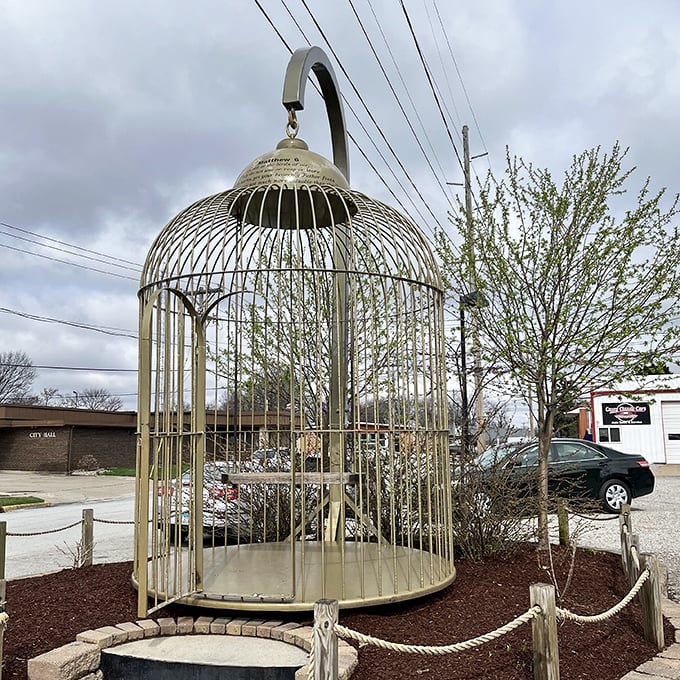 Step inside and tweet a while! This enormous birdcage lets humans experience life from a canary's perspective&mdash;minus the predatory cats.