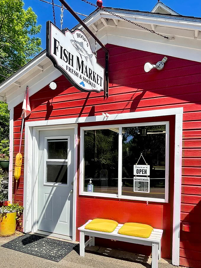 Hoop's Fish Market's cherry-red exterior promises the freshest catch from Superior's waters, where fish practically jump from lake to plate.