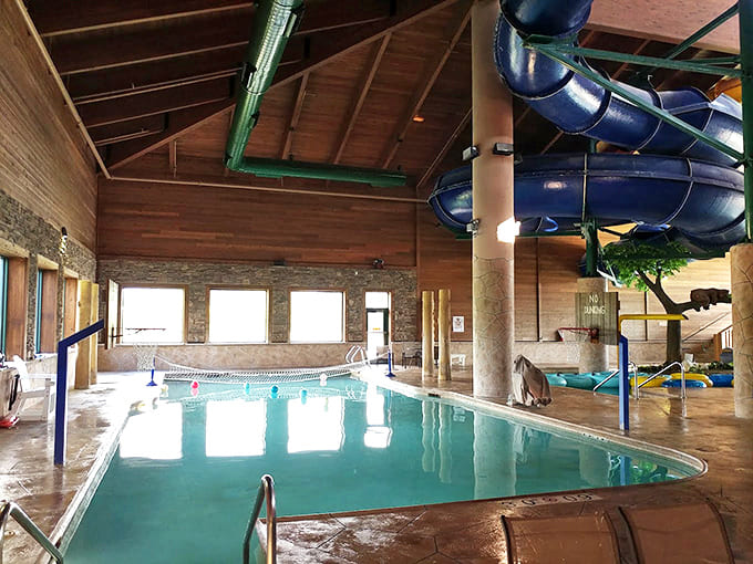 Sunlight streams through windows onto this inviting pool, creating that rare indoor-outdoor feeling that makes Minnesota winters slightly more bearable.