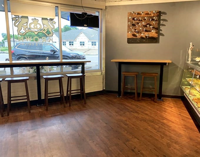 The minimalist interior lets the food be the star, with just enough seating to enjoy your treasures before heading home.