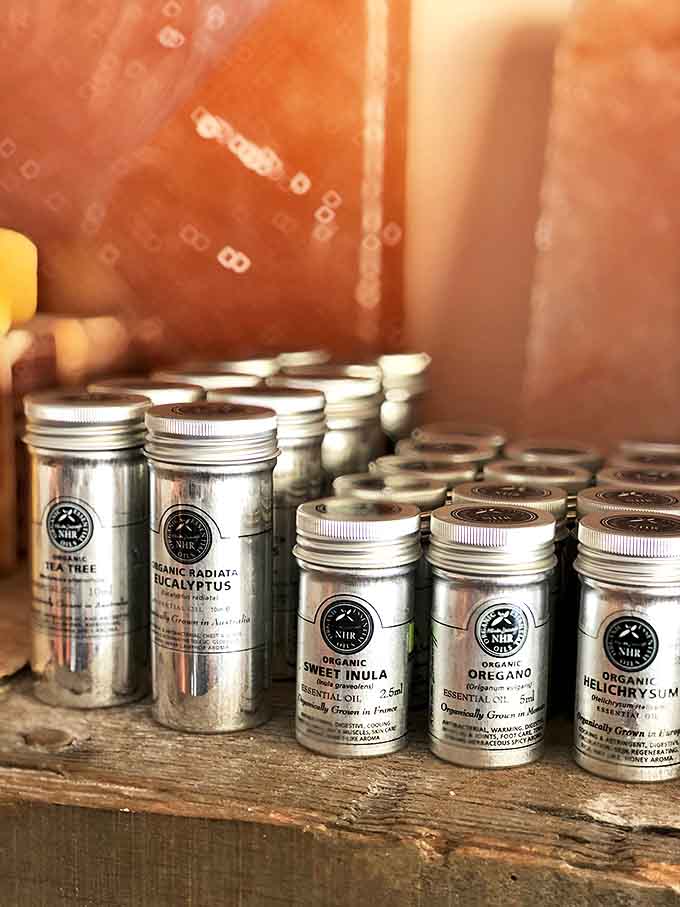 Essential oils stand at attention, ready to enhance your salt experience with aromatic adventures from around the world.