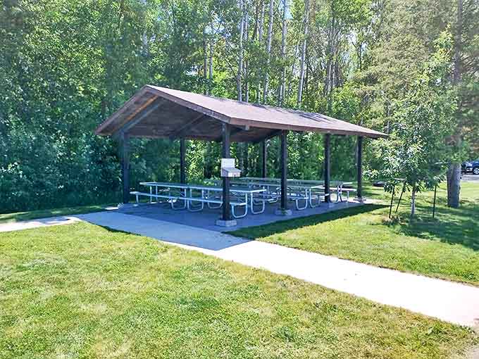 The picnic pavilion &ndash; where sandwiches taste inexplicably better and conversations flow as freely as the nearby lake.