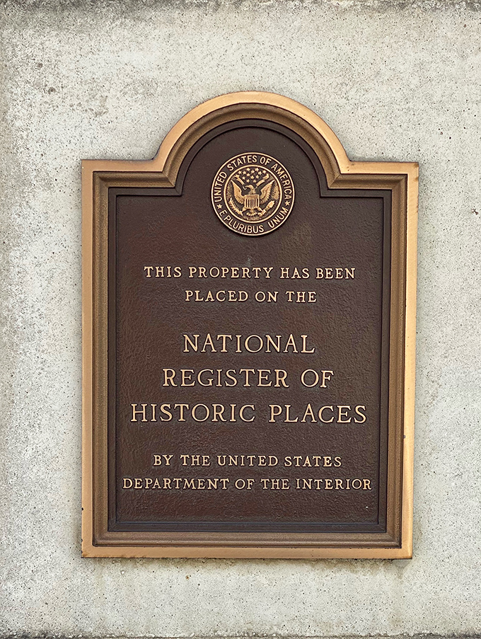 A bronze plaque confirms what visitors already sense &ndash; this isn't just any old building, but a nationally recognized treasure worth preserving for future generations.