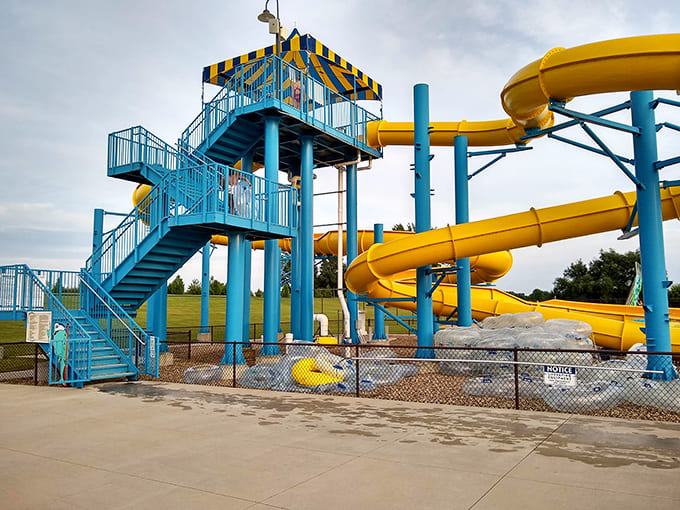 Another angle of those glorious slides, because one photo couldn't possibly capture all that twisty, turny goodness.