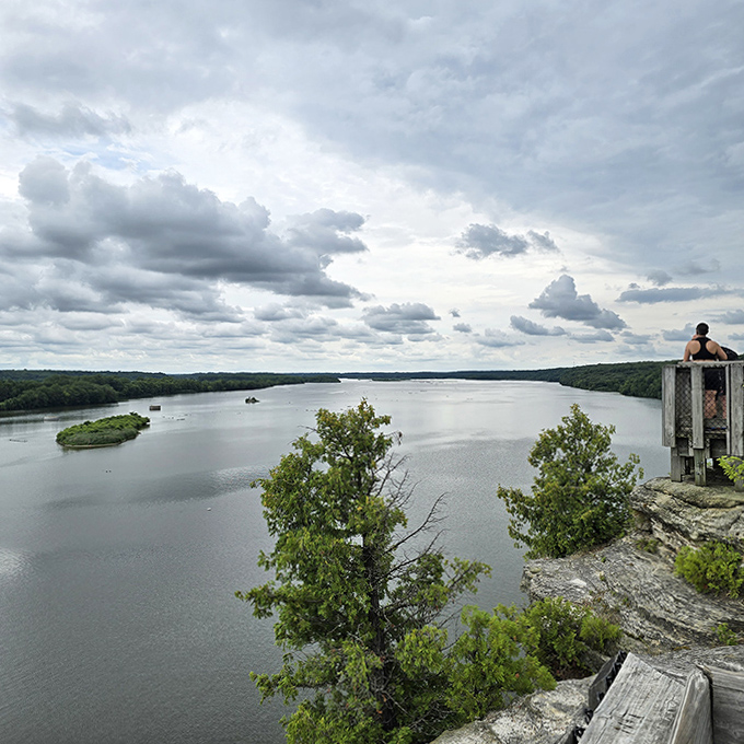 The observation point offers a million-dollar view that somehow costs only the price of park admission.