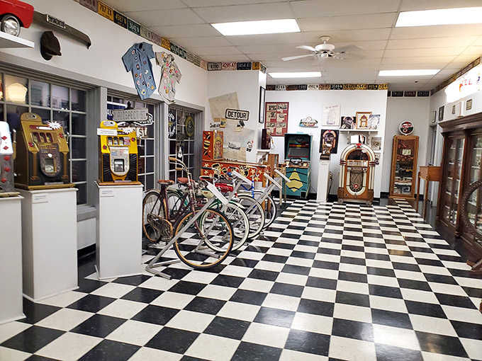 Vintage jukeboxes, arcade games, and period-correct displays create immersive environments that make visitors feel they've stepped into a perfectly preserved slice of mid-century America.