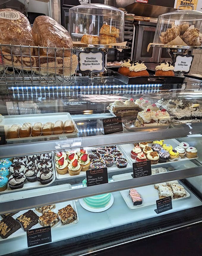 The bakery case &ndash; a museum of deliciousness displaying cupcakes, cookies, and pastries that would make Willy Wonka himself green with envy.