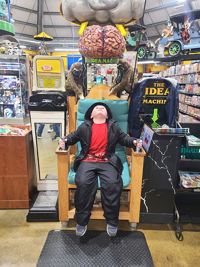 The Idea Machine: where kids sit in electric chairs (don't worry, they're safe!) and get zapped with imagination instead of volts.