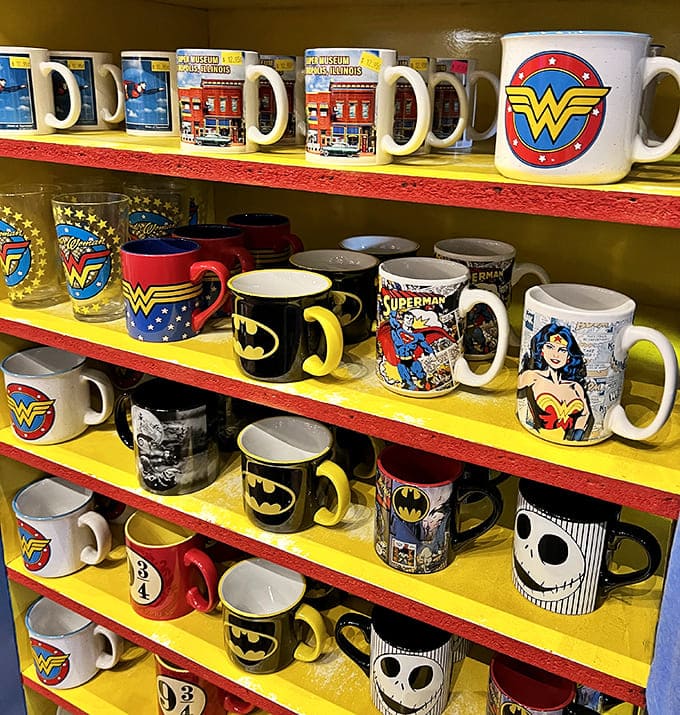 Coffee mugs featuring every hero from Wonder Woman to Batman prove that morning caffeine tastes better when served in vessels celebrating justice and truth.