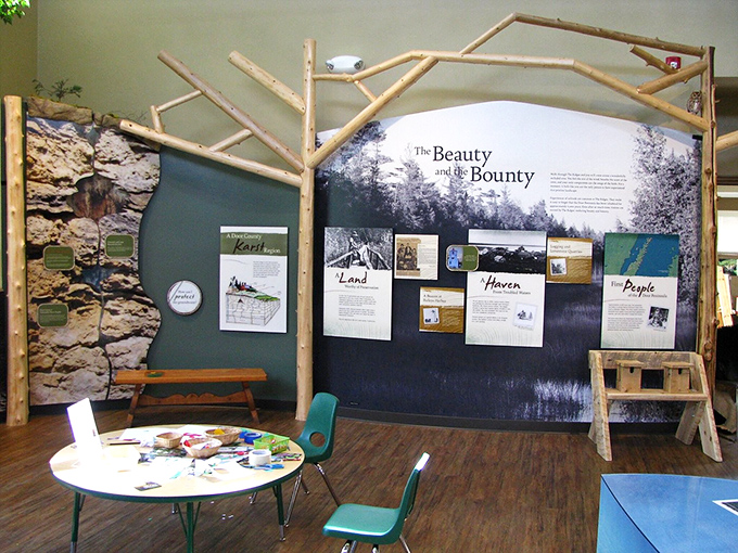 Inside the visitor center, interactive displays bring the sanctuary's natural history to life, making science accessible for curious minds of all ages.