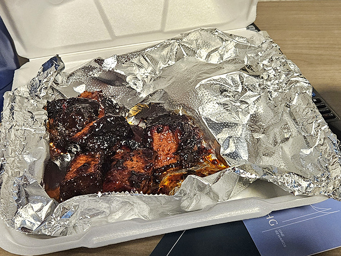 BBQ in a box &ndash; the kind of takeout that makes your car smell so good you consider eating while parked, dignity and clean upholstery be damned.